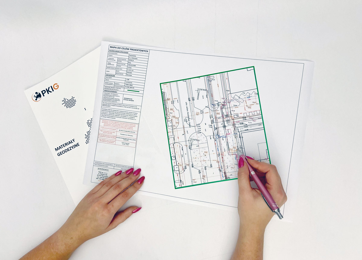 Mapa do celów projektowych - Warszawa Geodeta PKiG